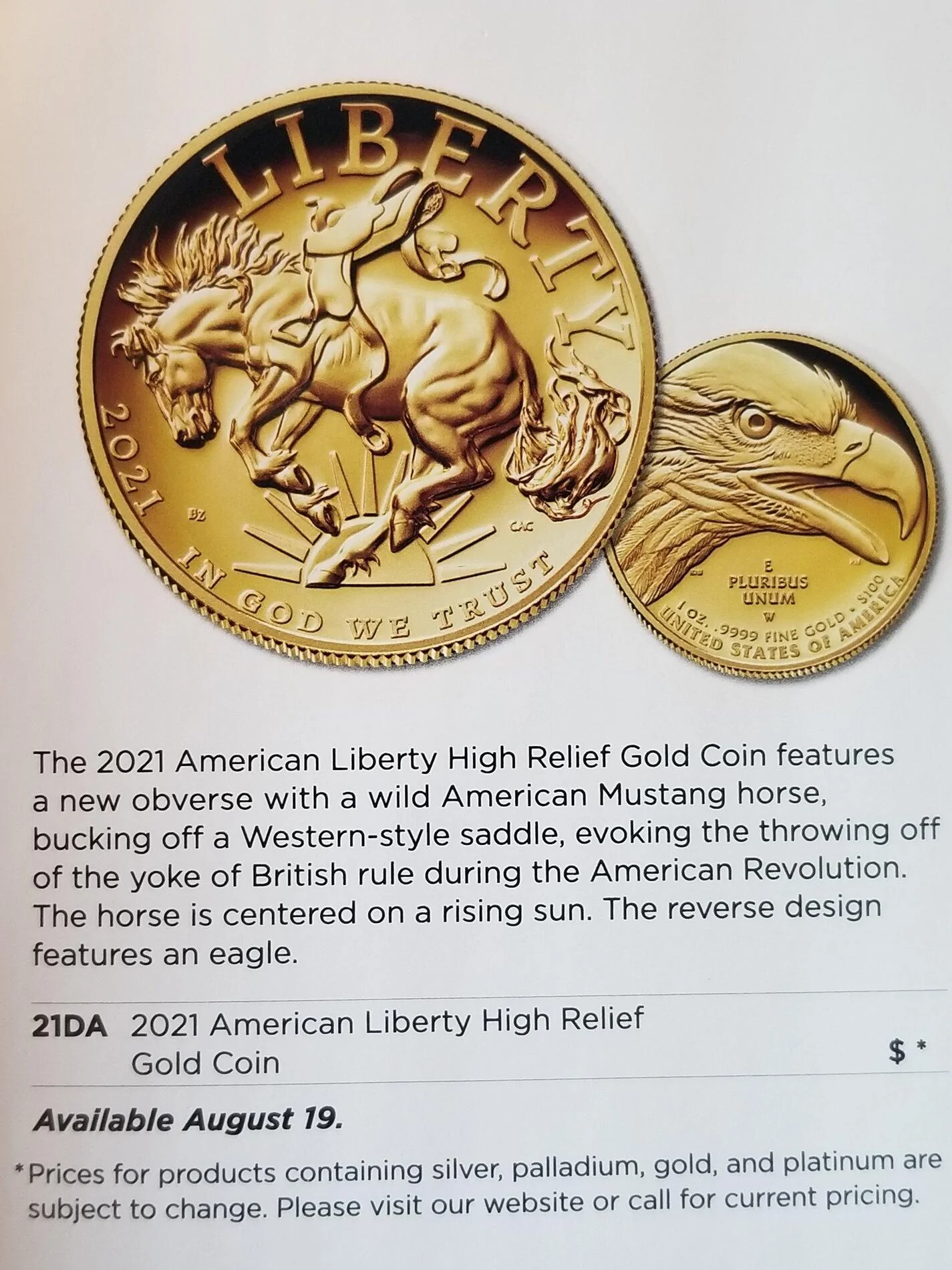 New Wild Mustang (Bronco) Gold Coin from the US Mint. | Bronco6G - 2021 ...