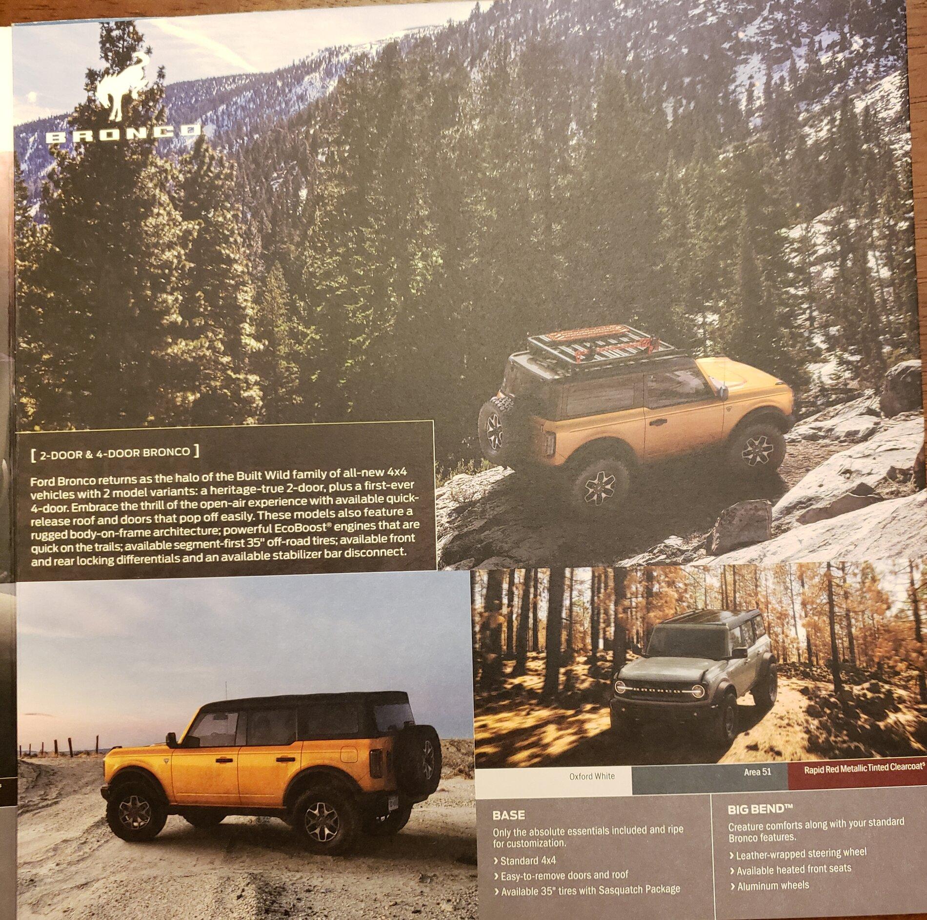 Bronco & Bronco Sport Physical Brochure / Pamphlet | Bronco6G - 2021 ...