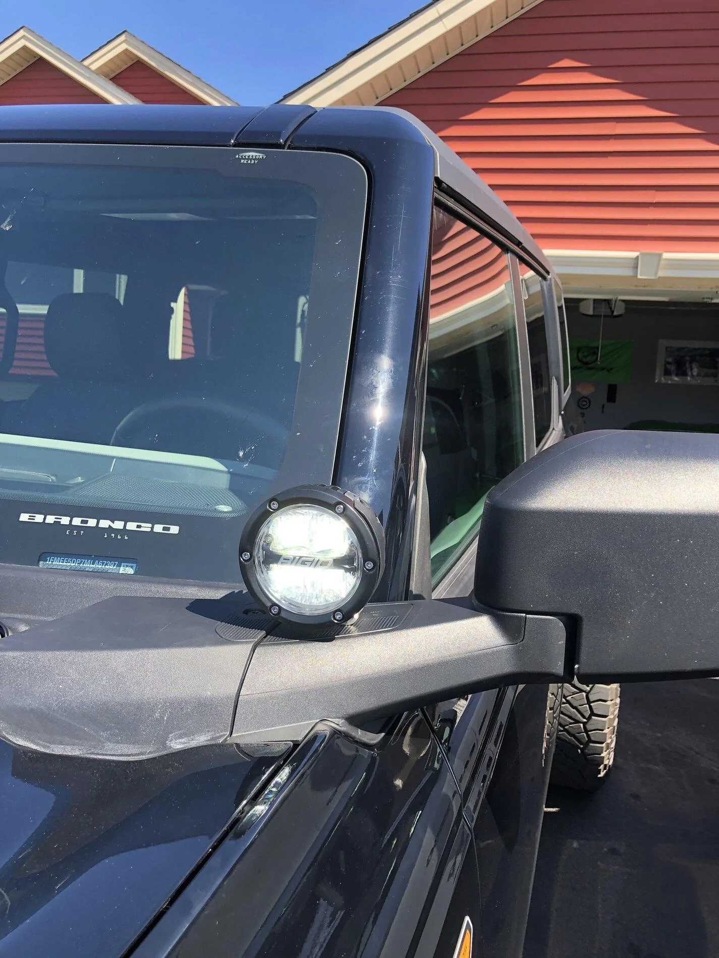 New Rigid 360 lights installed on mirrors | Bronco6G - 2021+ Ford ...