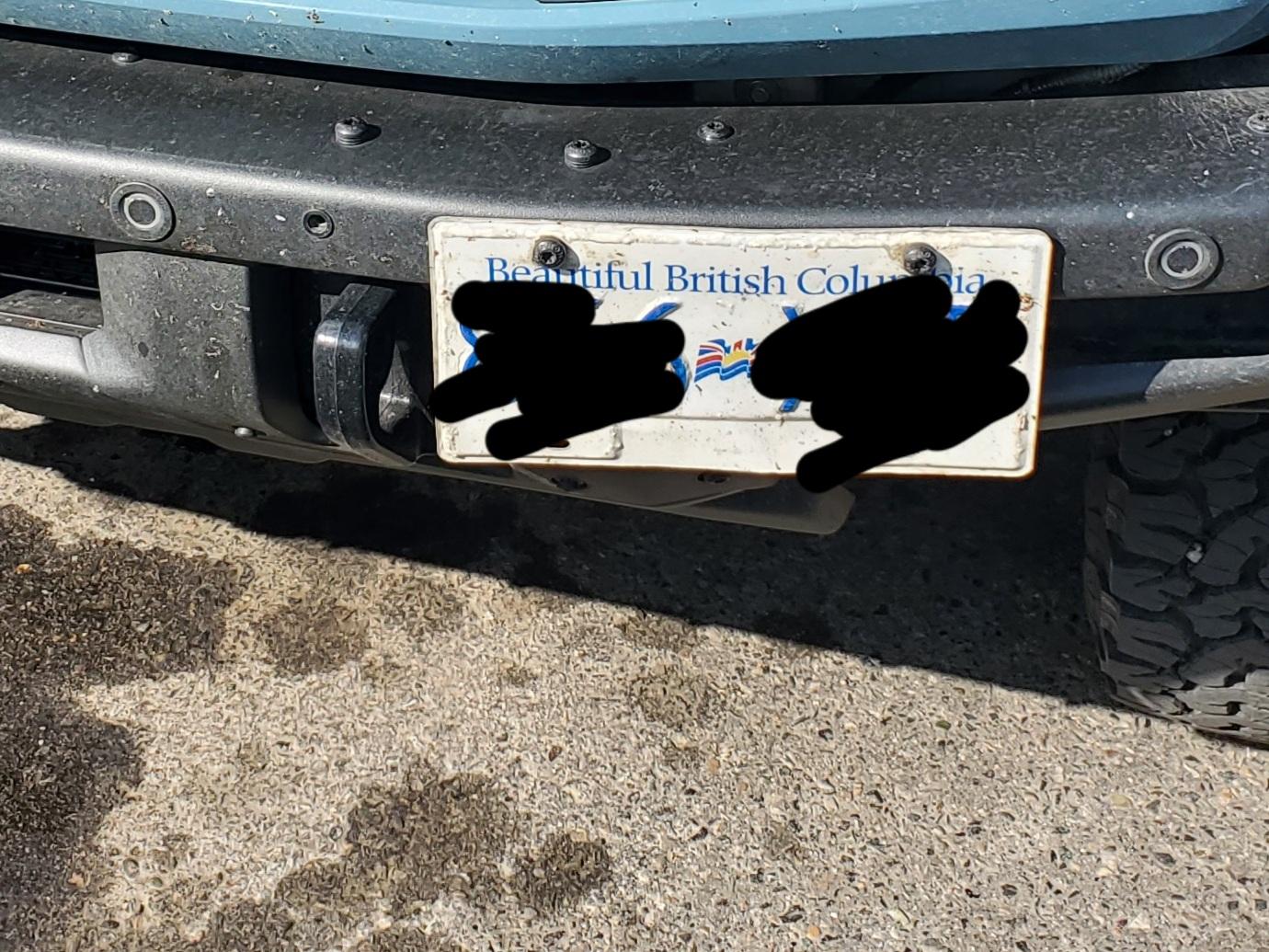 Mod #1 Srsly Ford. Mounted front license plate by drilling front bumper ...