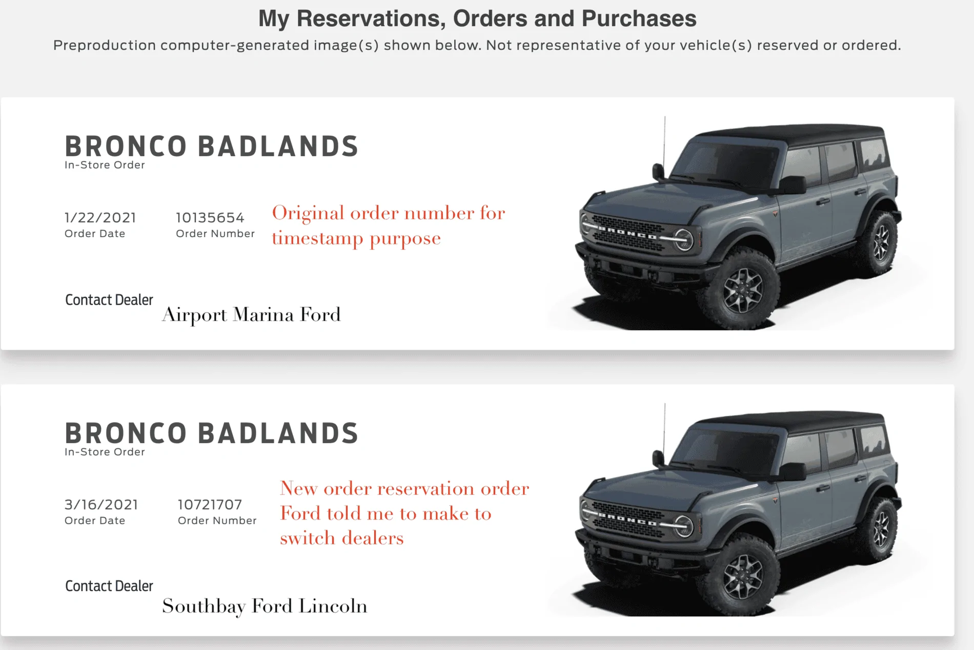 Ford Dealer Robbed My Reservation Time Stamp | Bronco6G - 2021+ Ford ...