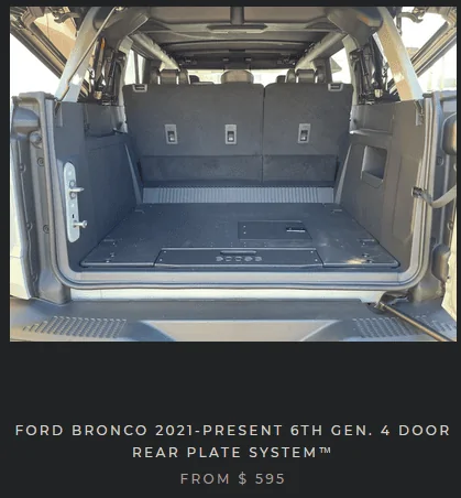 Goose Gear developing 2021+ Bronco rear seat delete system and foldout ...