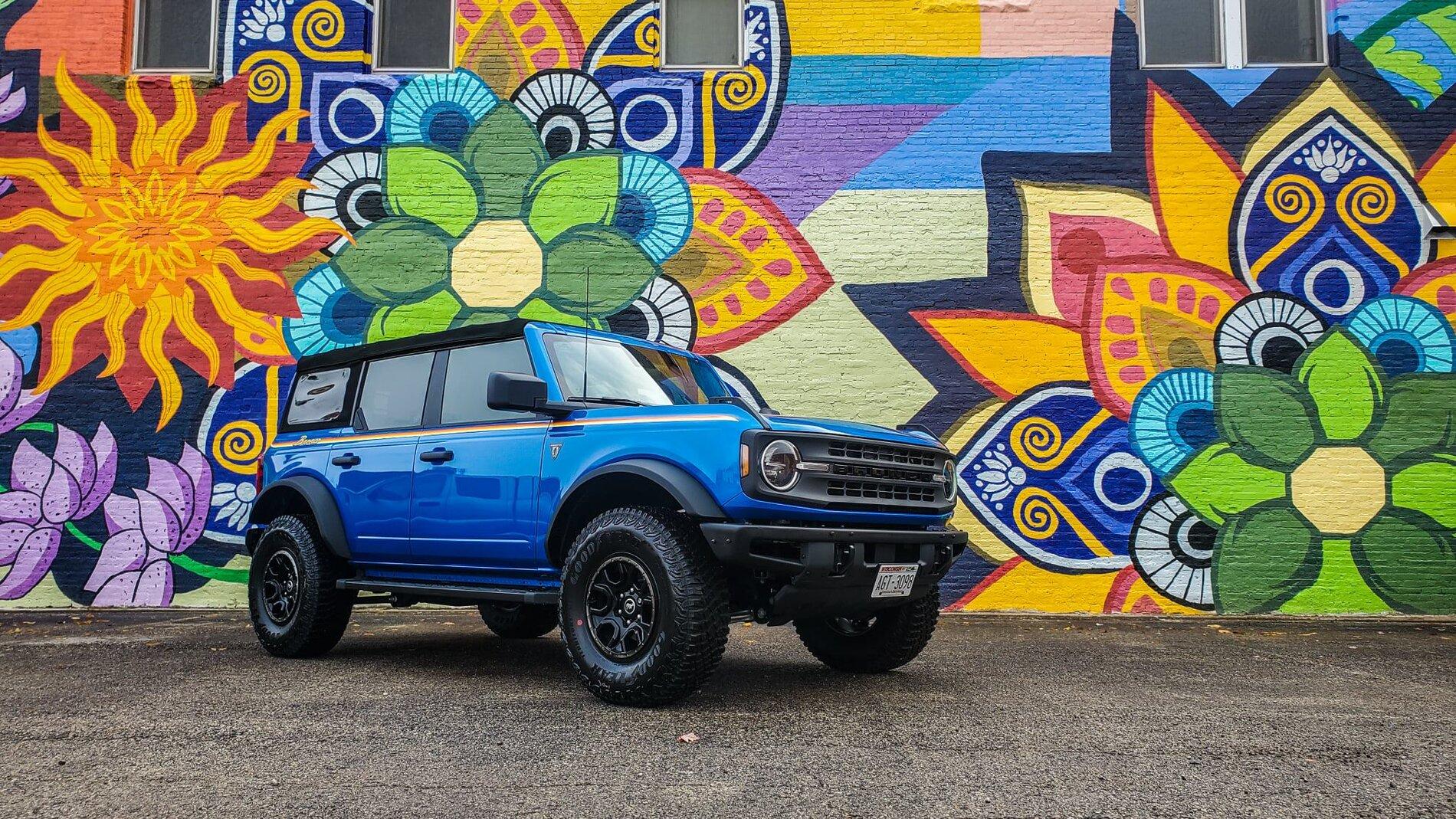 Velocity Blue Base Sasquatch Bronco with Ford Accessory Retro Graphics ...