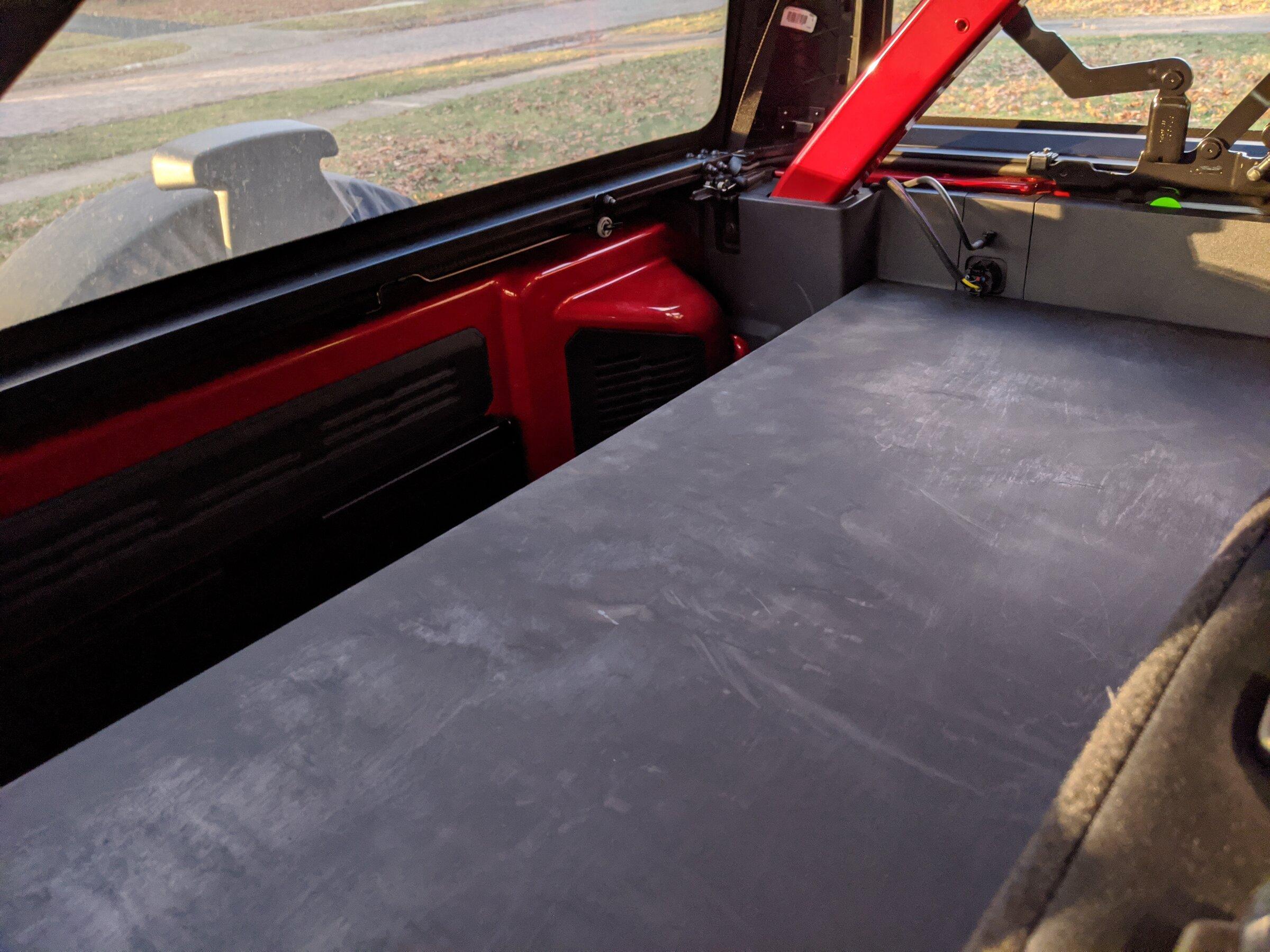 [DIY] $28 trunk storage shelf for 4 door Broncos. No cutting required ...