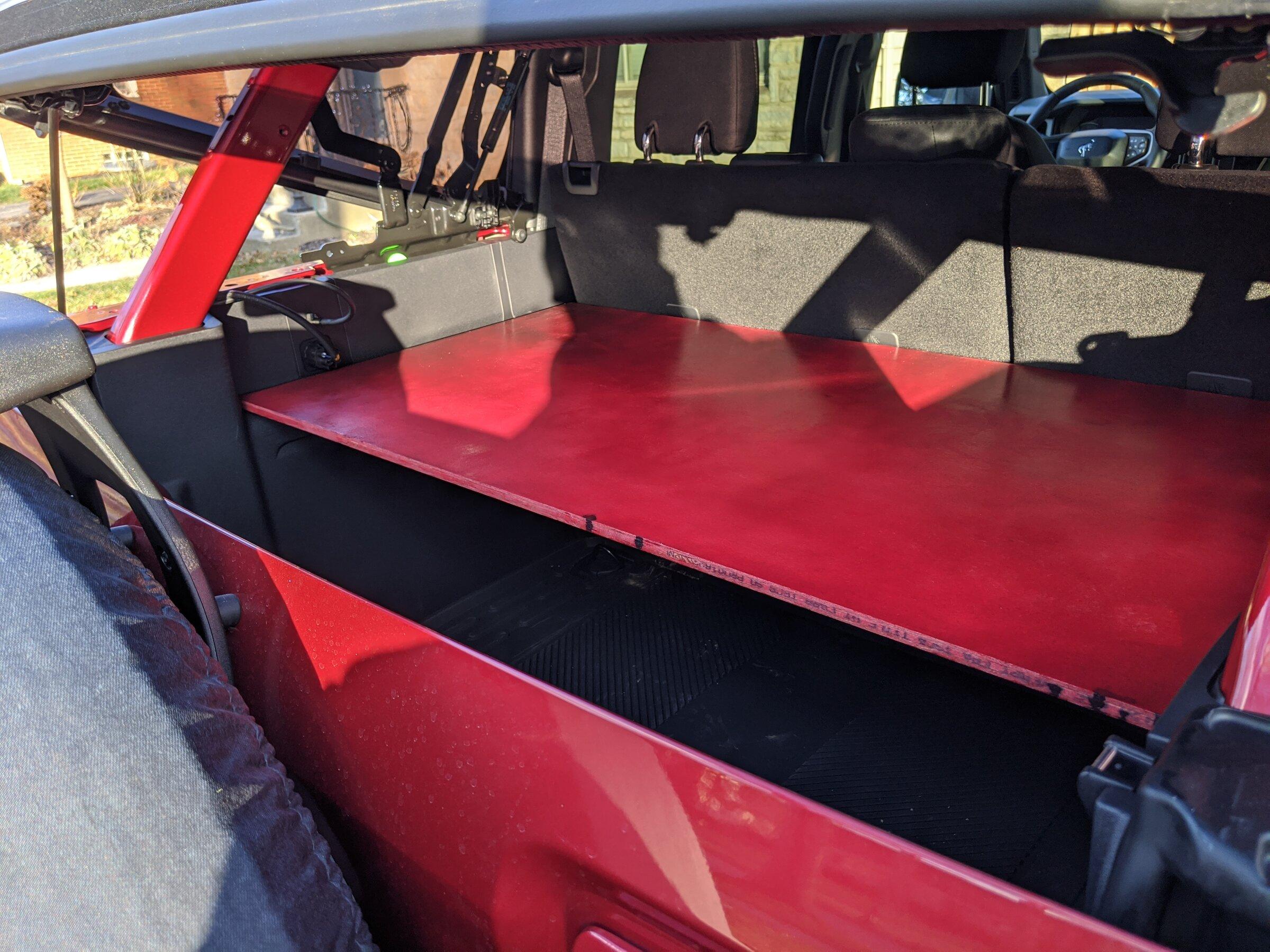 [DIY] $28 trunk storage shelf for 4 door Broncos. No cutting required ...