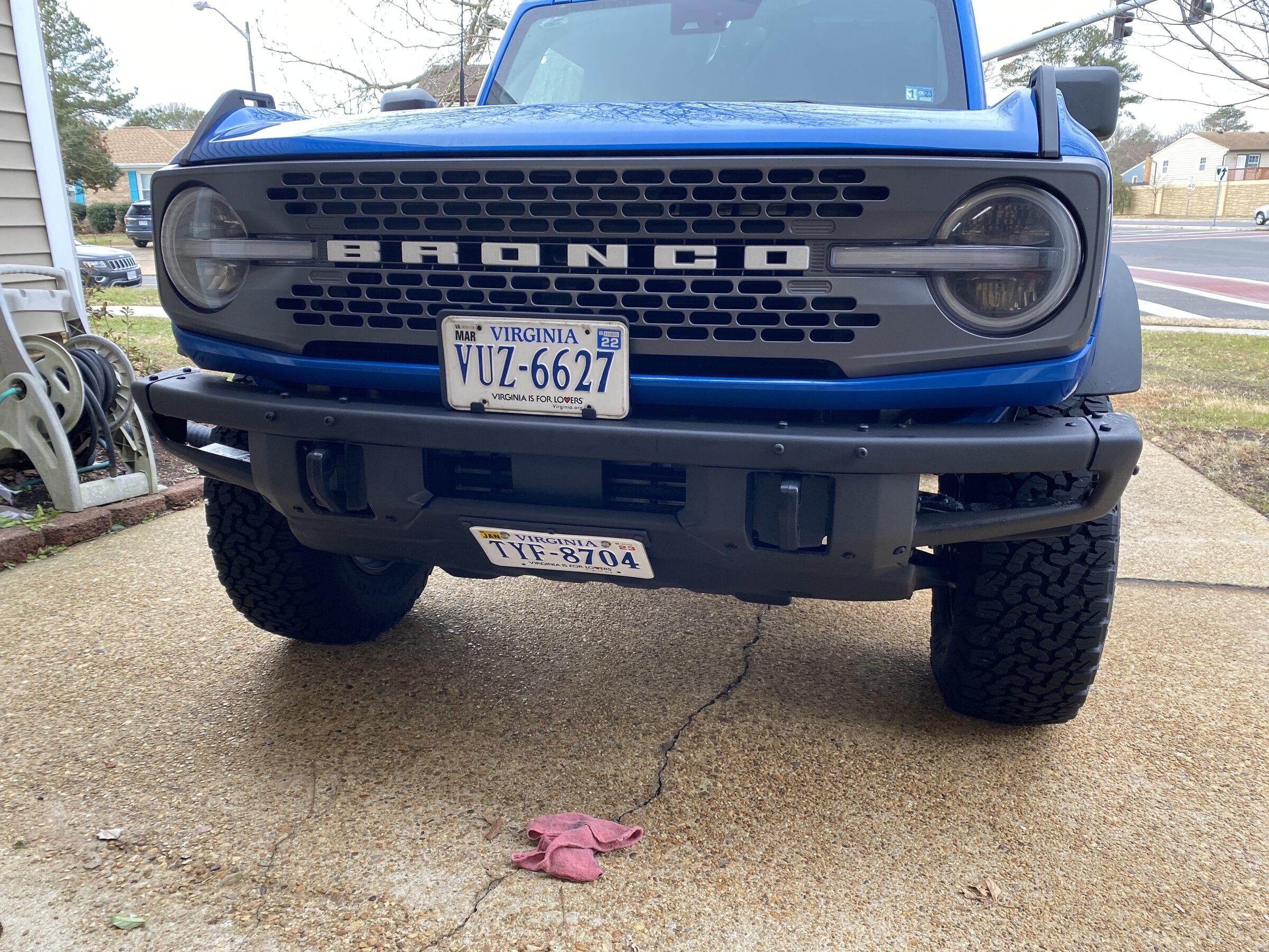 DIY Front License Plate Relocation | Bronco6G - 2021+ Ford Bronco ...