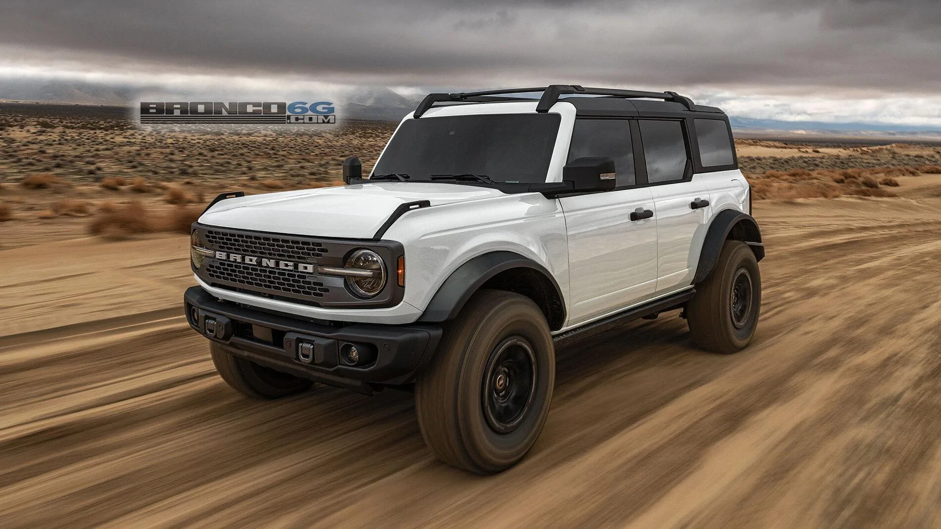 Our latest simulated Bronco Sasquatch in production colors & white tops ...