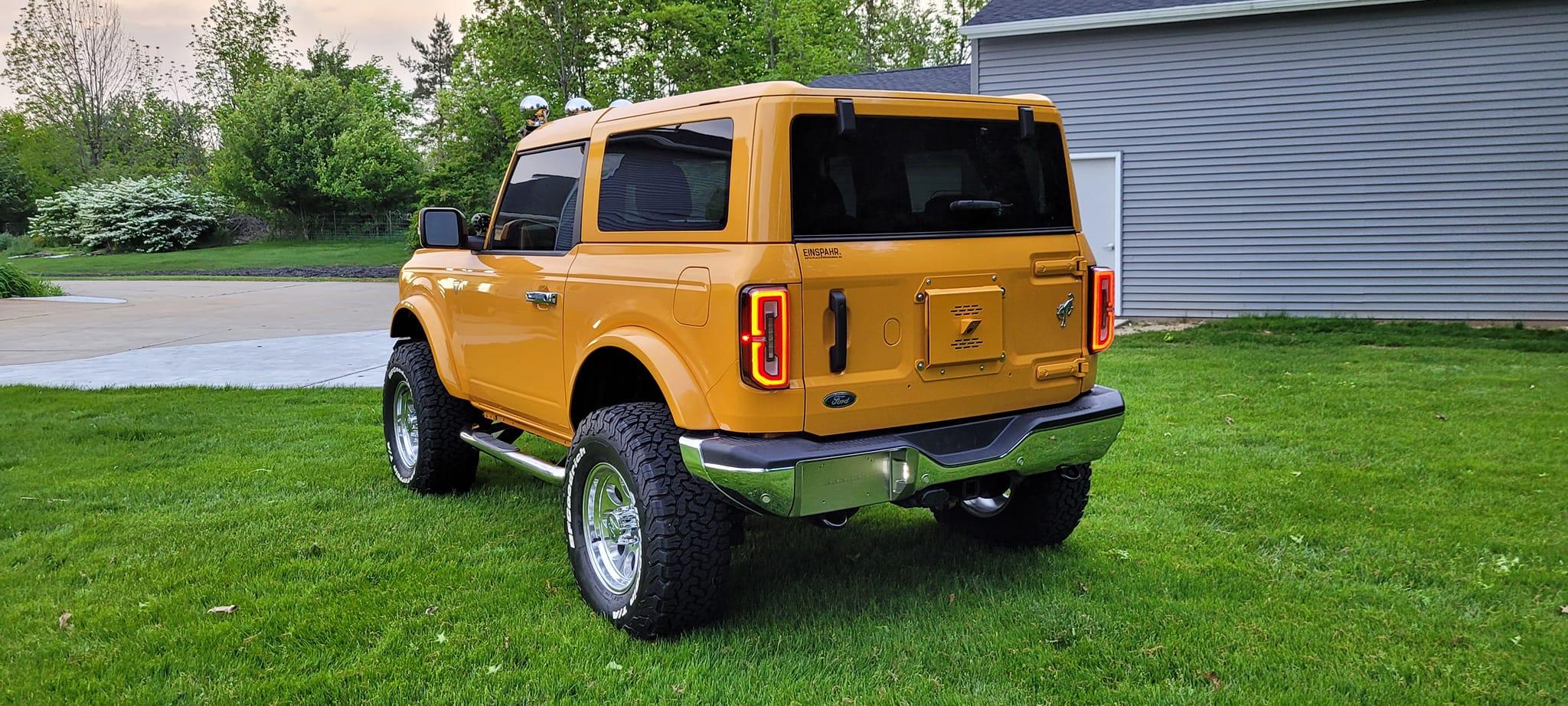 Retro Cyber Orange Bronco with chrome bumpers 2-door build | Bronco6G ...