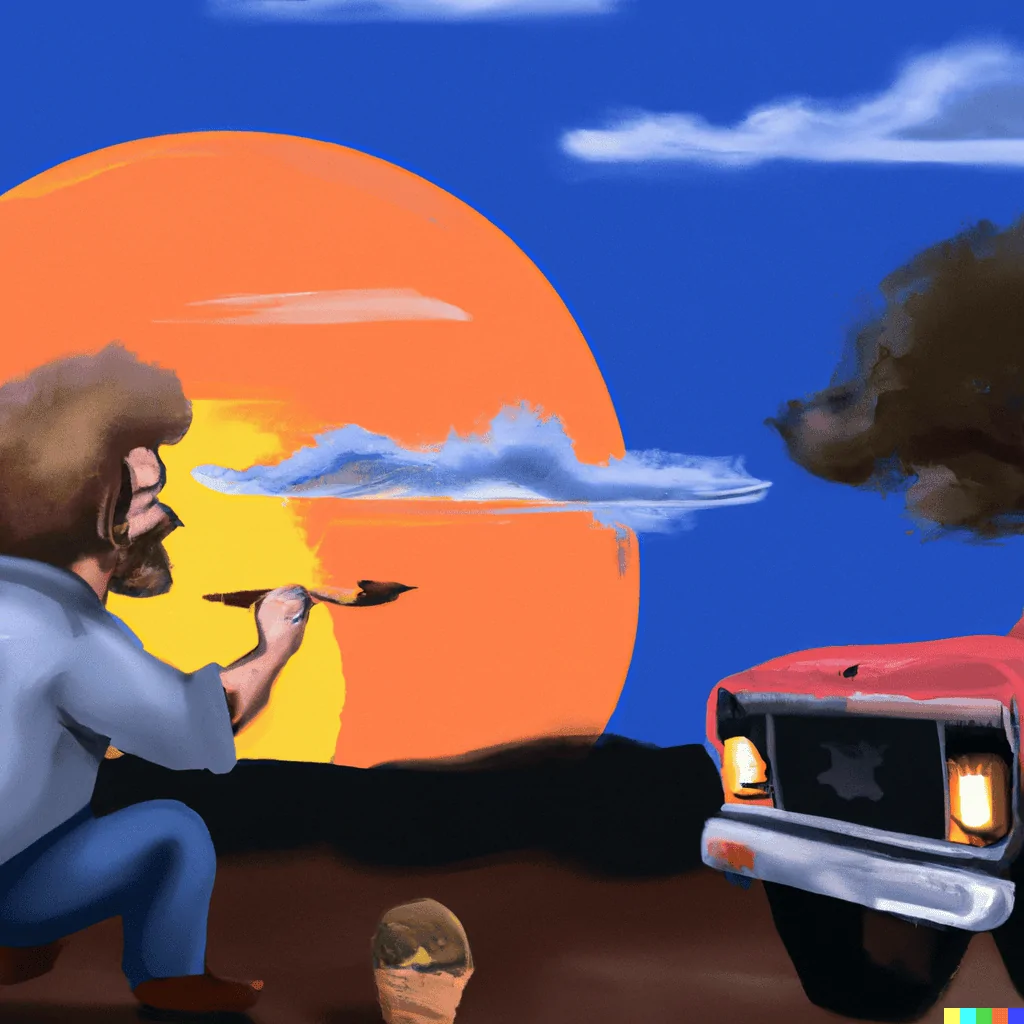 I asked AI to generate 4x4 and Bronco art, this is what it created ...