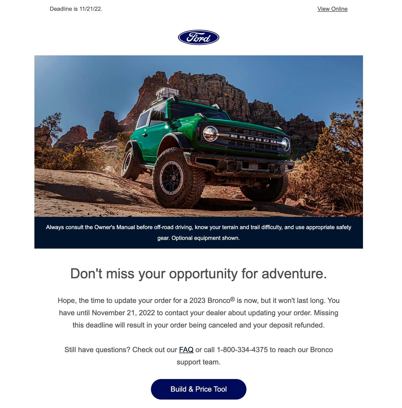Did anyone else get this lame email from Ford today? | Bronco6G - 2021 ...