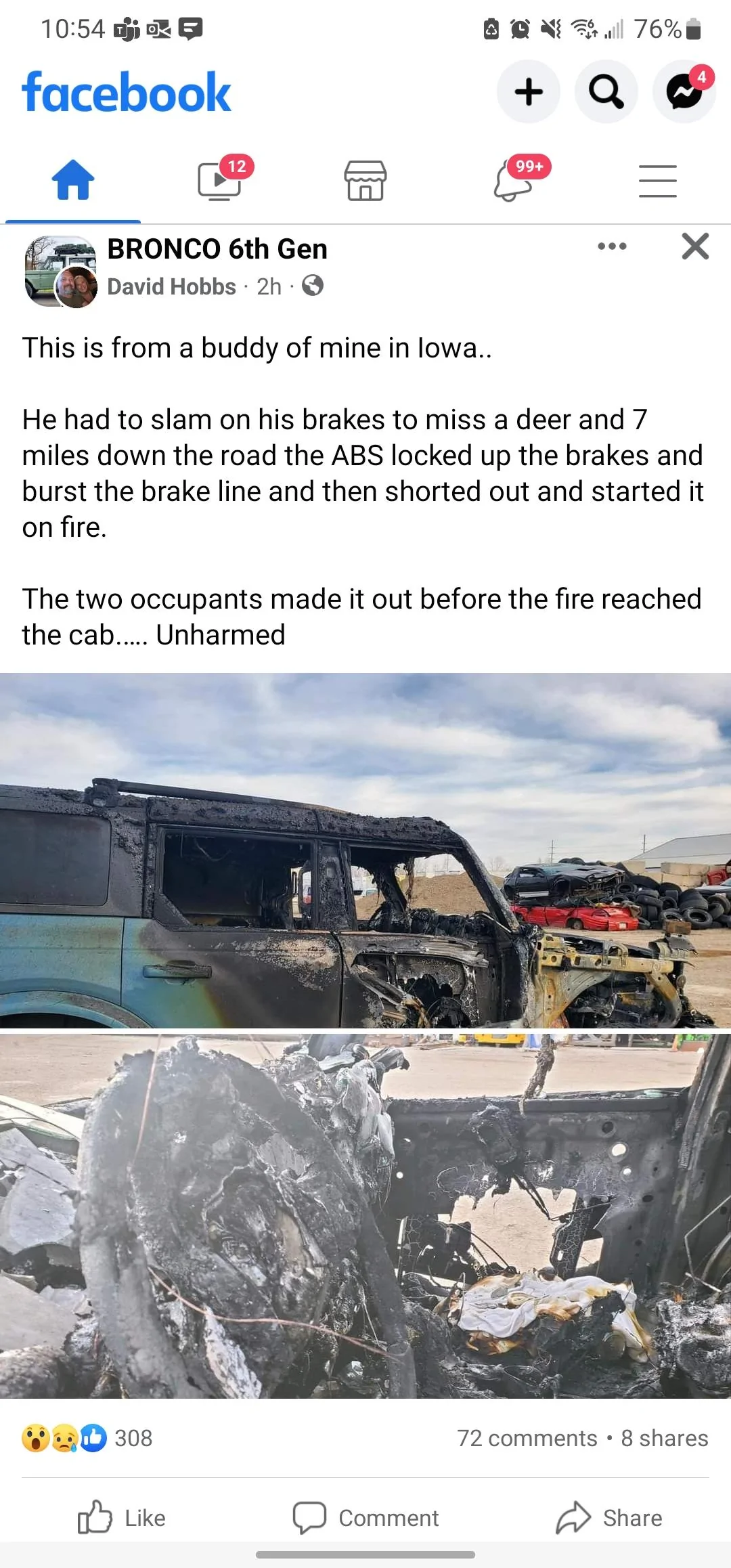 Bronco Fire / Meltdown From ABS Lockup Leading to Hydraulic Failure ...