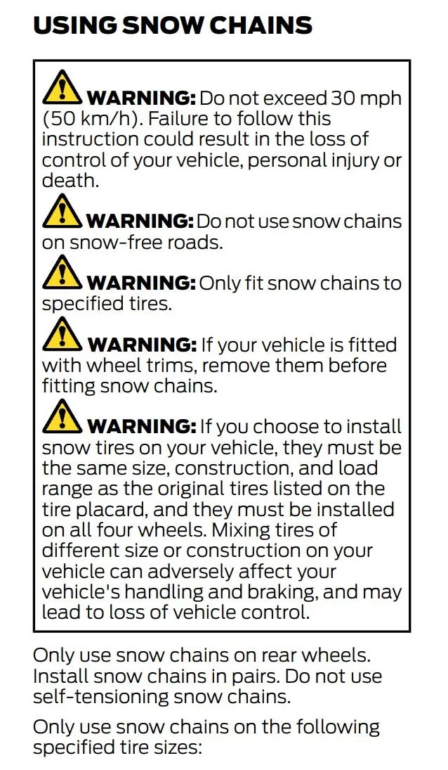 New Bronco owner here. Dealer recommended to not use snow chains as it ...