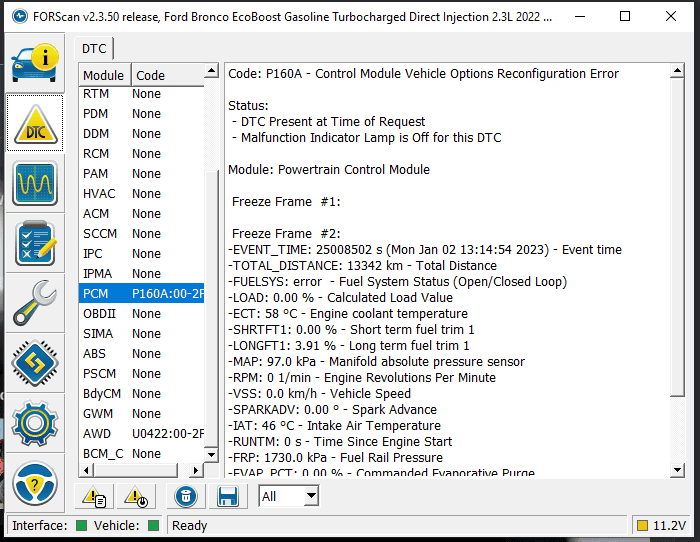 "Service procedure interrupted" while using ForScan | Bronco6G - 2021 ...