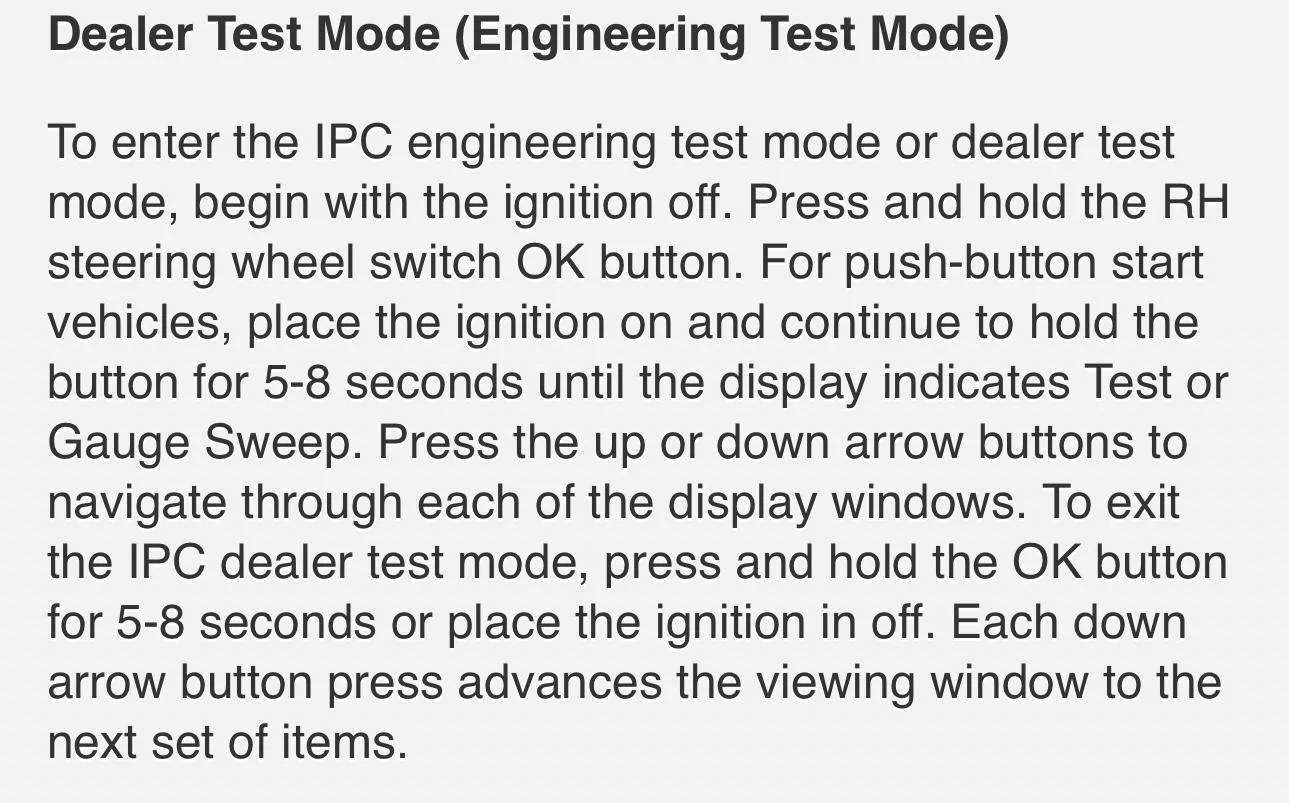 Dealer Test Mode / Engineering Test Mode -- how to enter in the Bronco ...