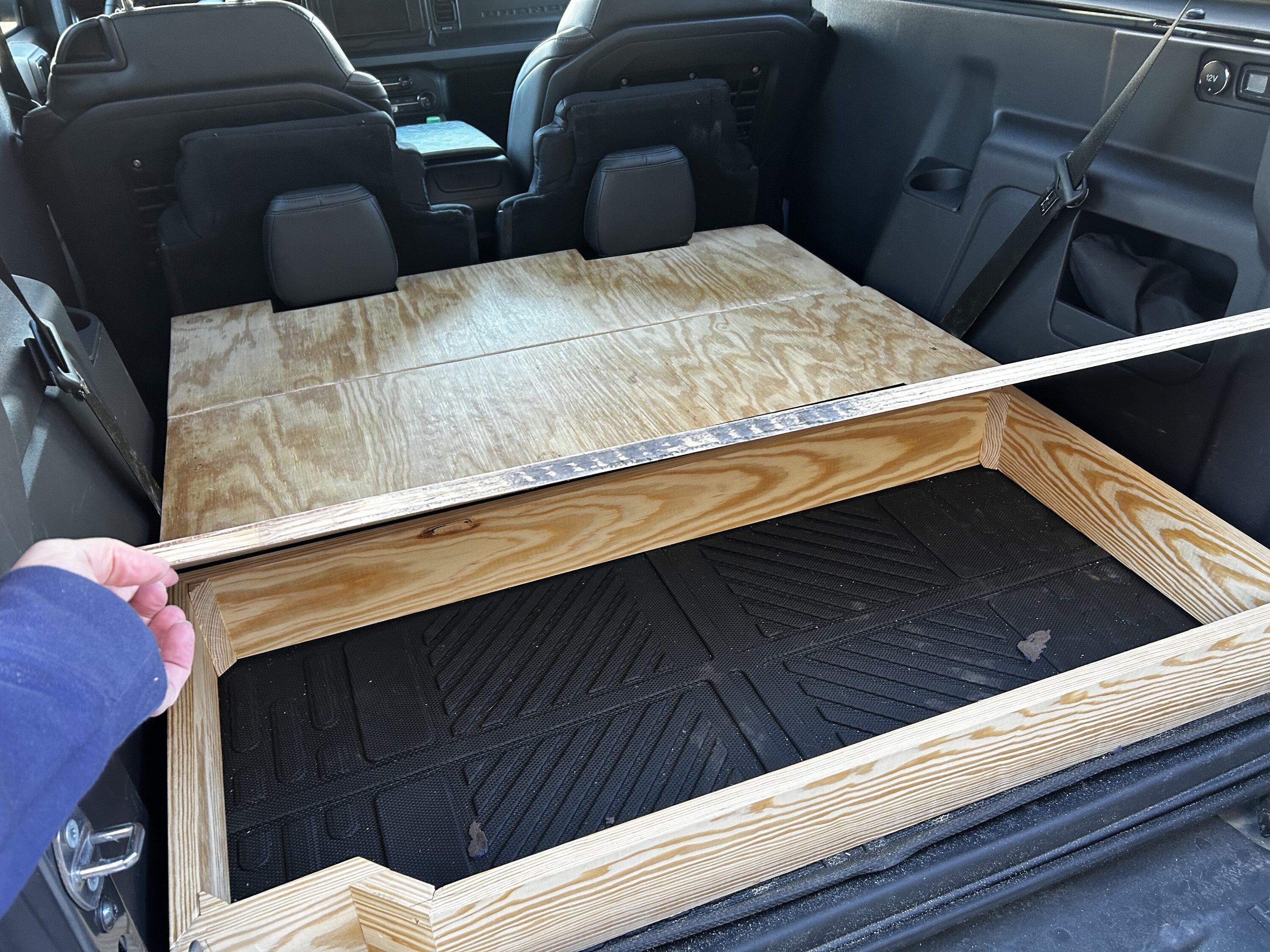 Another custom 2-door rear cargo area level platform | Bronco6G - 2021 ...