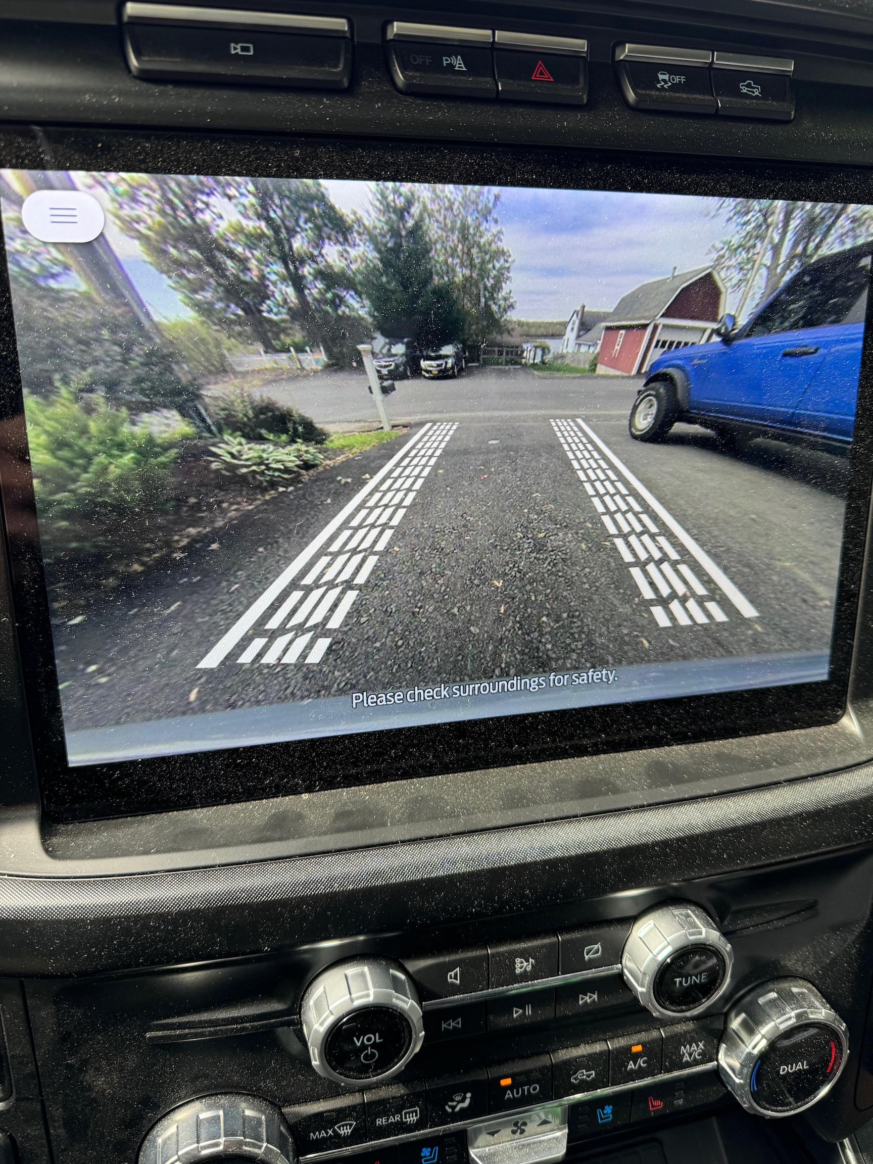 How do I turn on my Project Guide Lines in the front camera in Rock ...