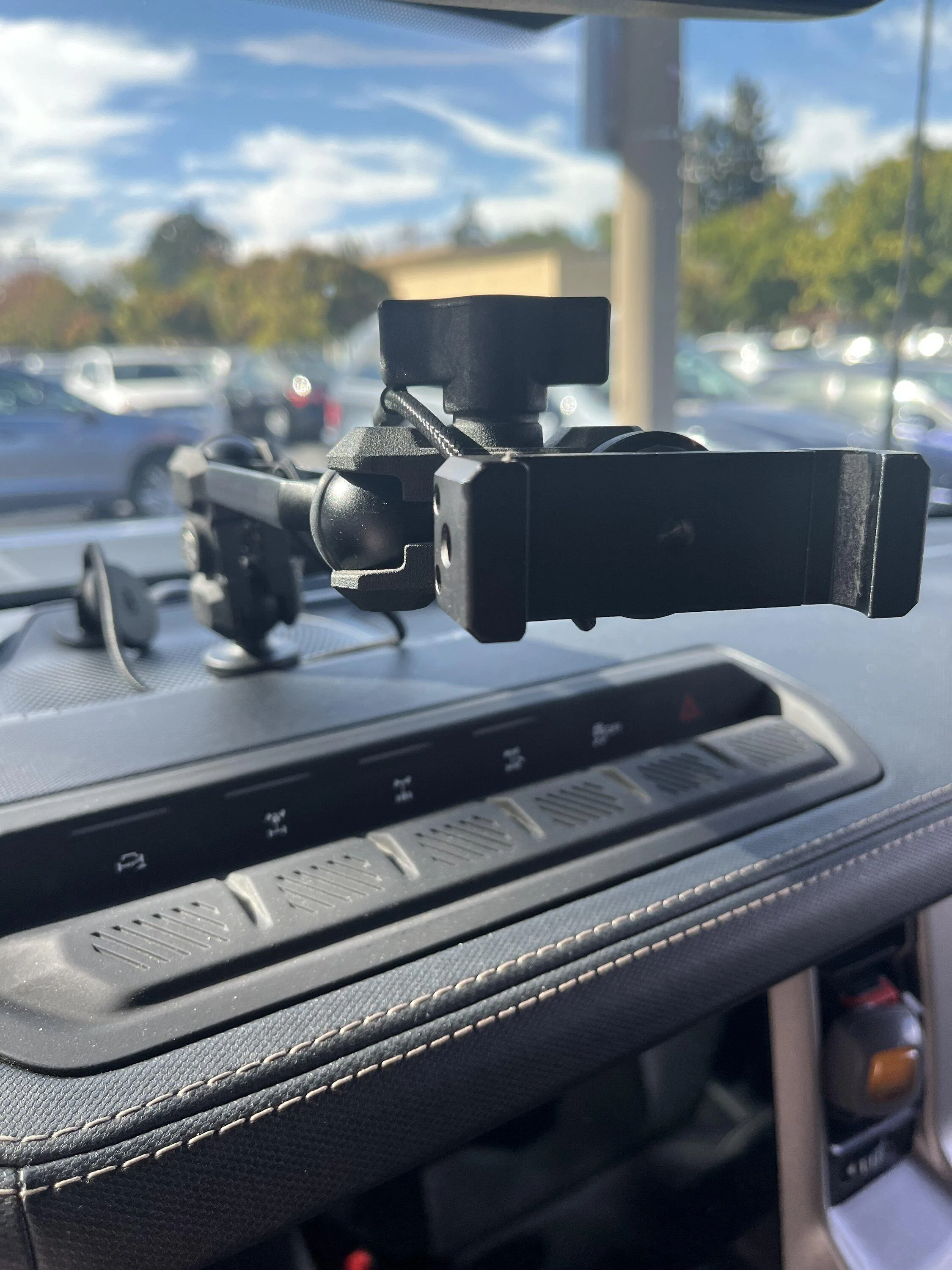 Good iPhone Mount Using "Accessory Ready" point at top of Dash ...