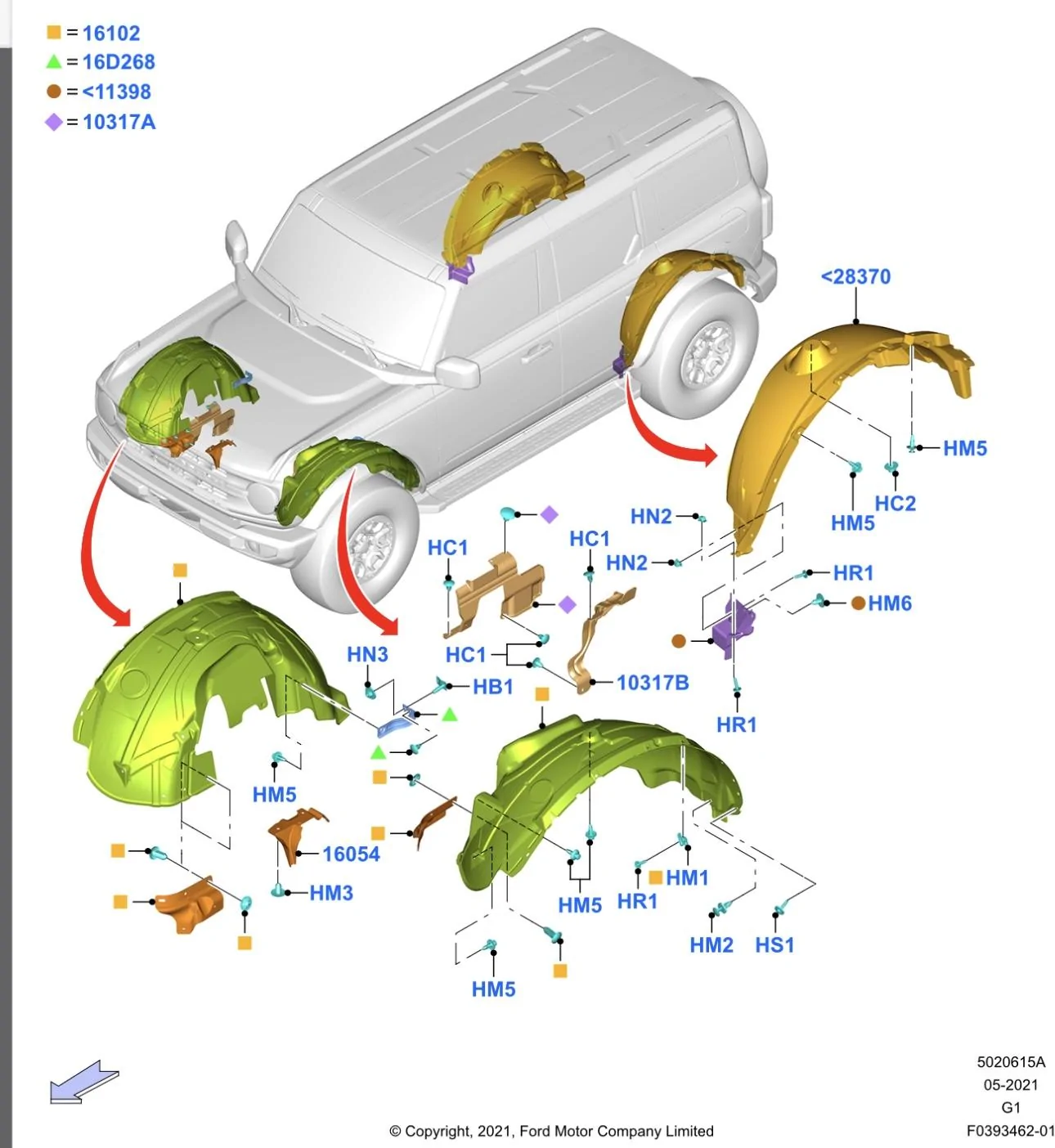 Trim Panel Retainers Clips Fastener for Ford Bronco 2023 | Bronco6G ...