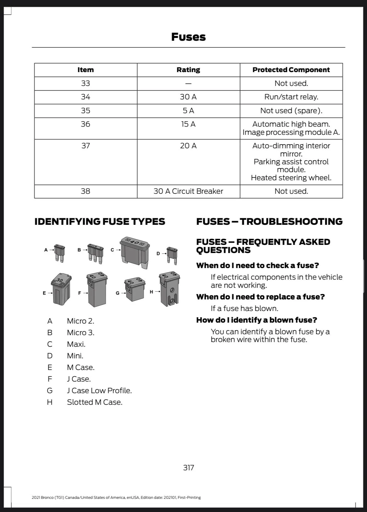 List of fuses in the vehicle? | Bronco6G - 2021+ Ford Bronco & Bronco ...