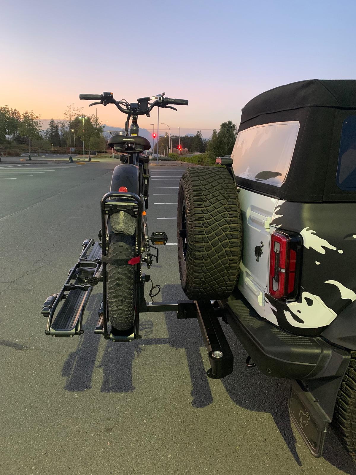 For bike carrier - what size extender do I need to clear the spare tire ...