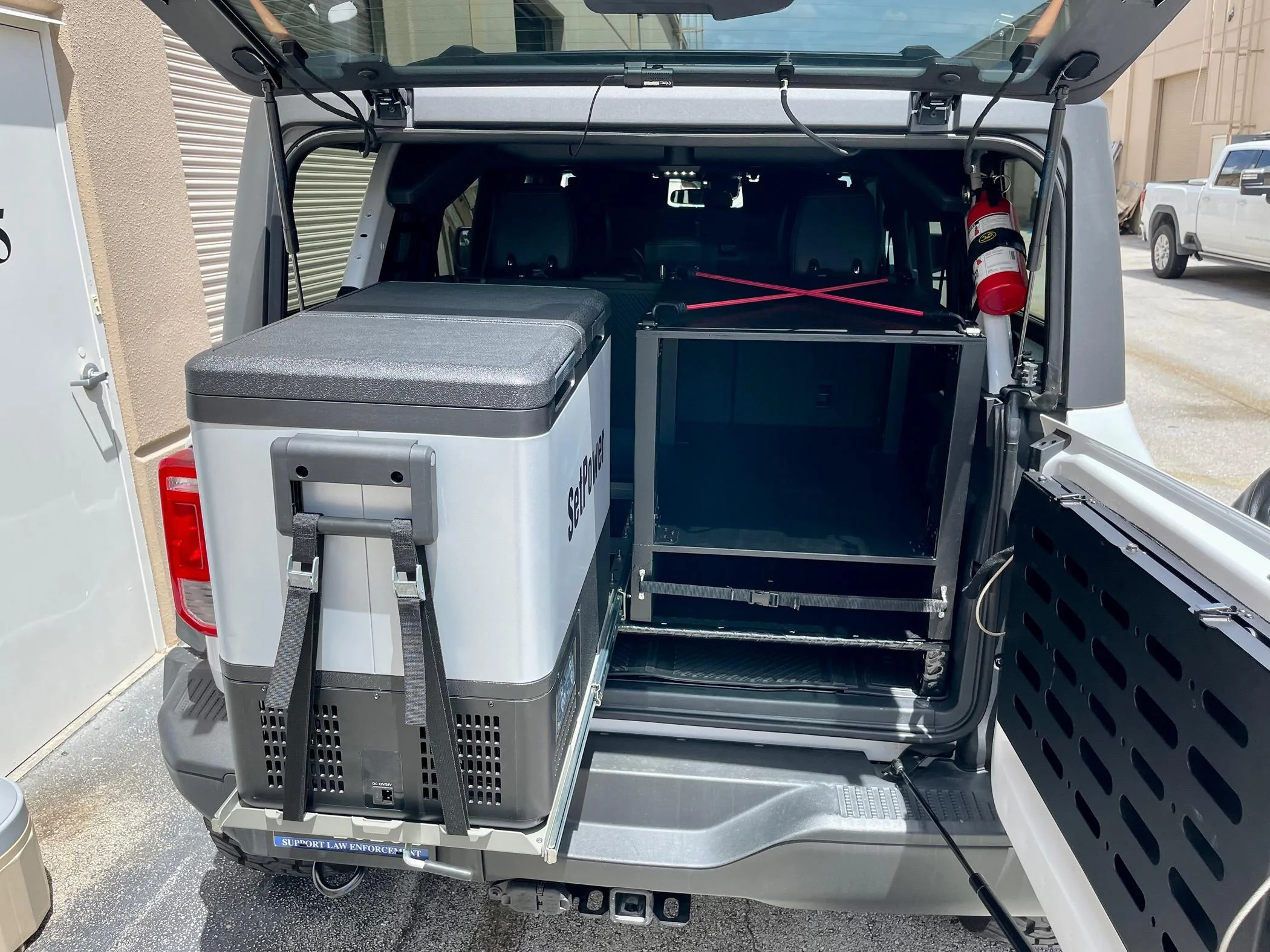 Florida - Ford Bronco 4-Door Camping Setup: 12V Fridge, Fridge Slider ...