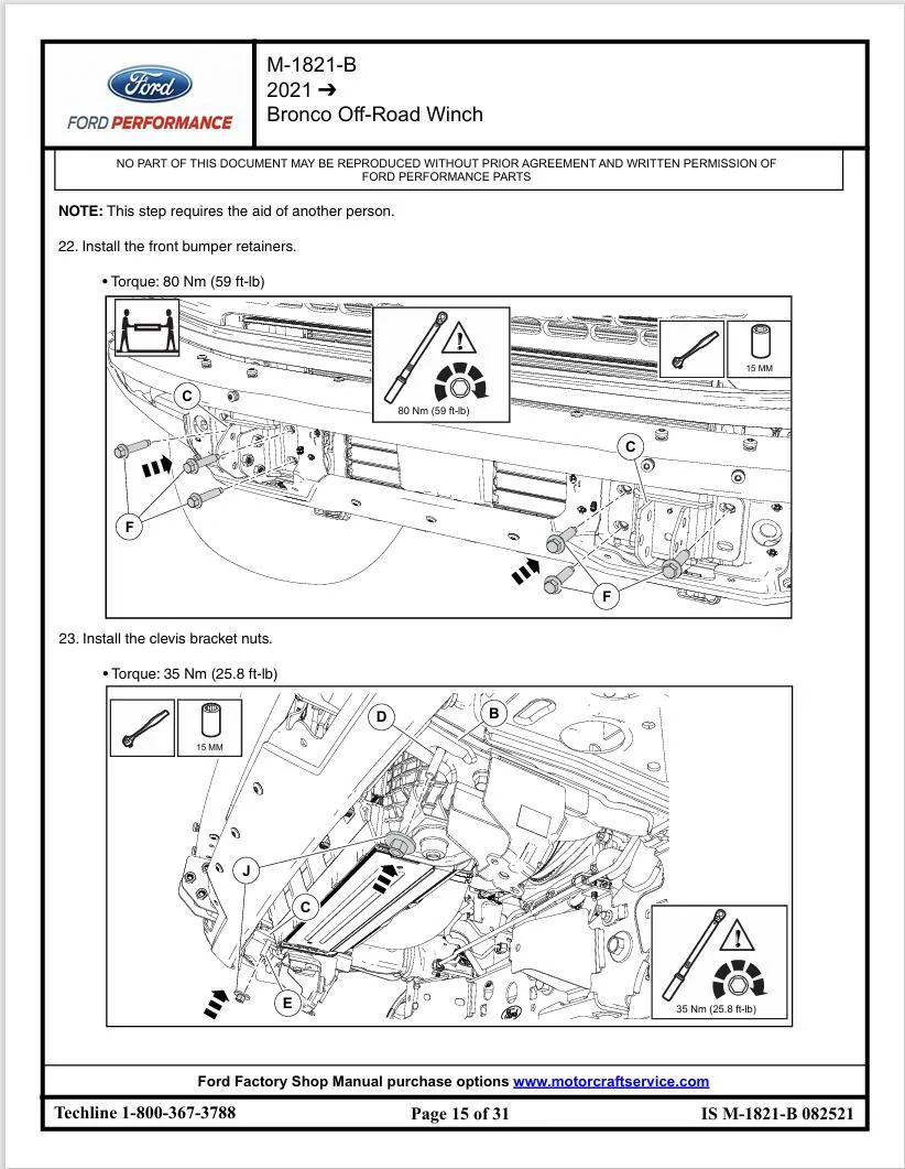 Torque Specification Tow Hooks - Front Recovery Points | Bronco6G ...