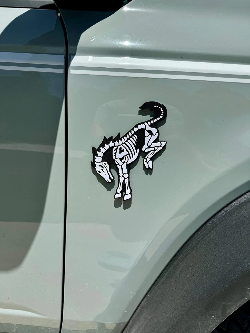 Custom 2-Tone Bucking Bronco Skeleton Emblem | Bronco6G - 2021+ Ford ...