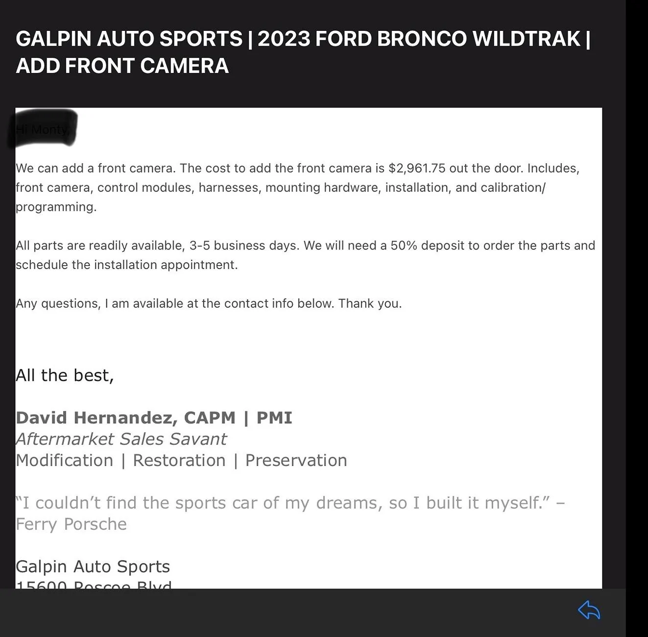 Add front camera to lower trim? | Bronco6G - 2021+ Ford Bronco & Bronco ...