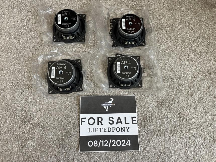 California - Audison Prima AP4 4" 120 Watts 4 ohm Midrange Midbass Drivers Speakers (2x ...
