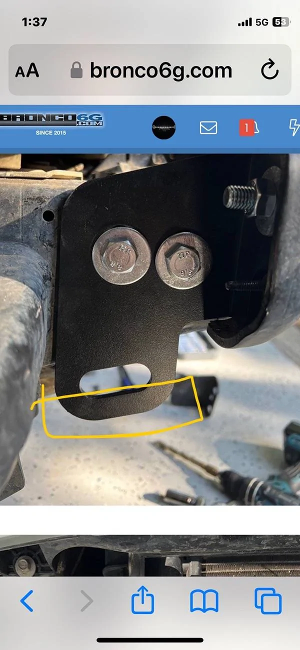 Rough Country High Winch Mount With LOD Frame Tie Question | Bronco6G ...