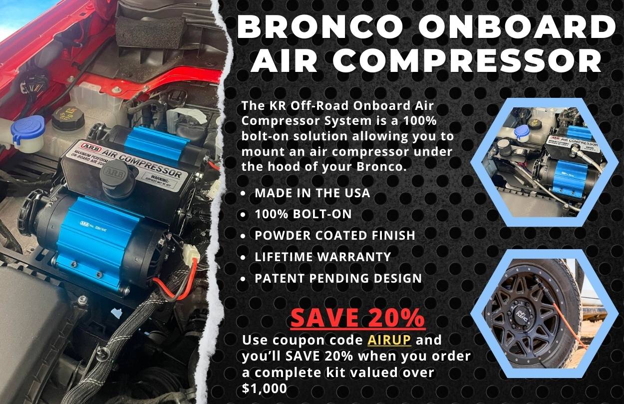 SAVE 20% | Onboard Air Compressor Kit from KR Off-Road | Bronco6G ...