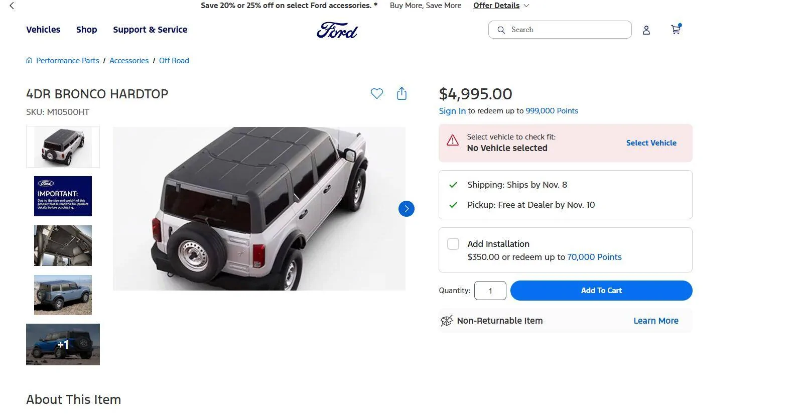 4DR Bronco Hardtop Order from Ford Accessories | Bronco6G - 2021+ Ford ...