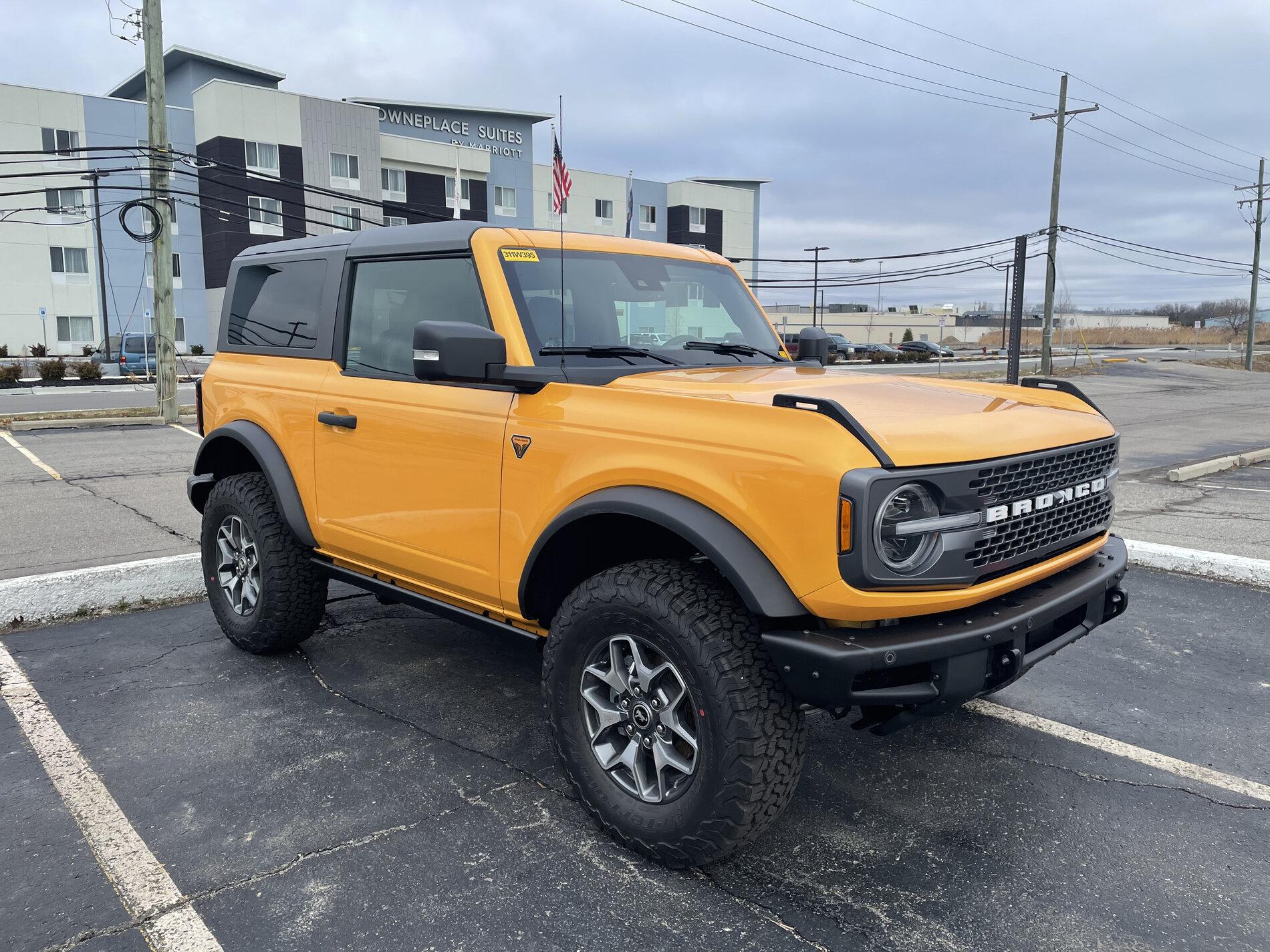 More 2-Door Bronco Badlands in Cyber Orange (With Measurements ...