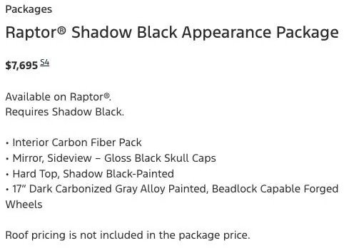 2025 Raptor Shadow Black Appearance Package? | Bronco6G - 2021+ Ford ...