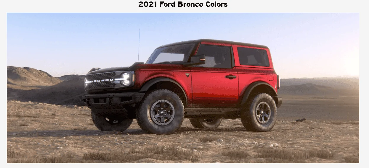 Color Matching Top Colorizer for 2-Door Bronco | Bronco6G - 2021+ Ford ...
