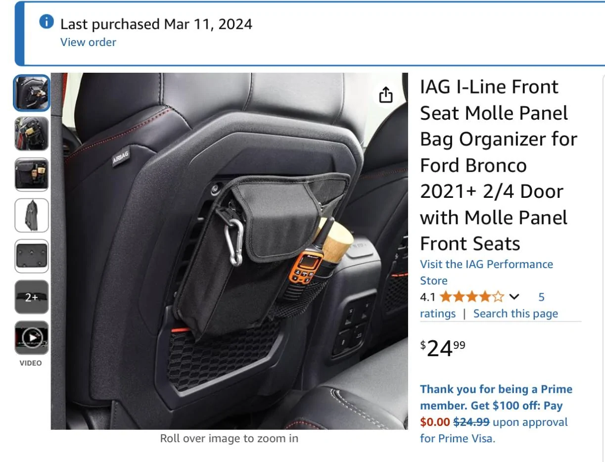 Front seat back pocket storage | Bronco6G - 2021+ Ford Bronco & Bronco ...
