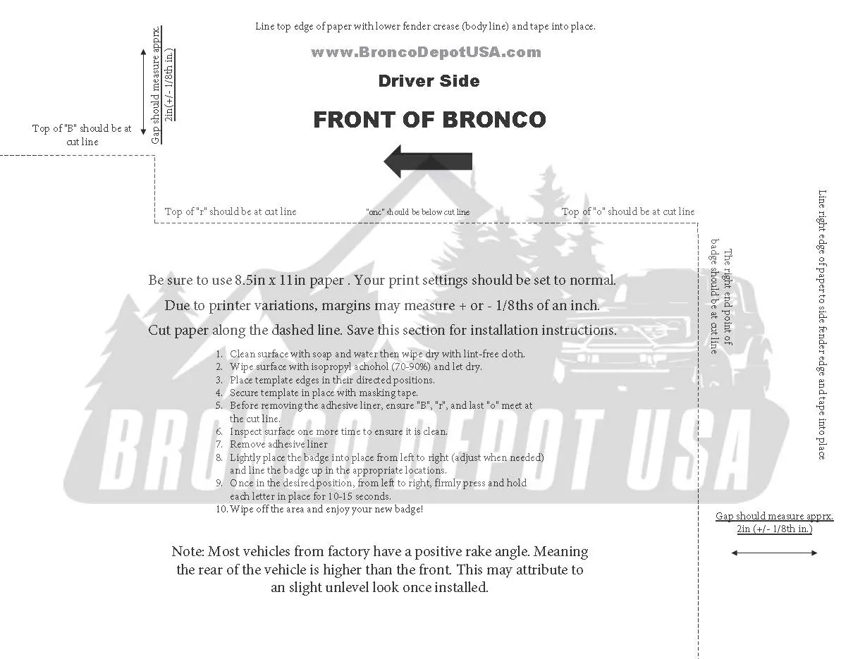 Template for Ford Accessories Bronco Script Emblem - M1447BSGS ...