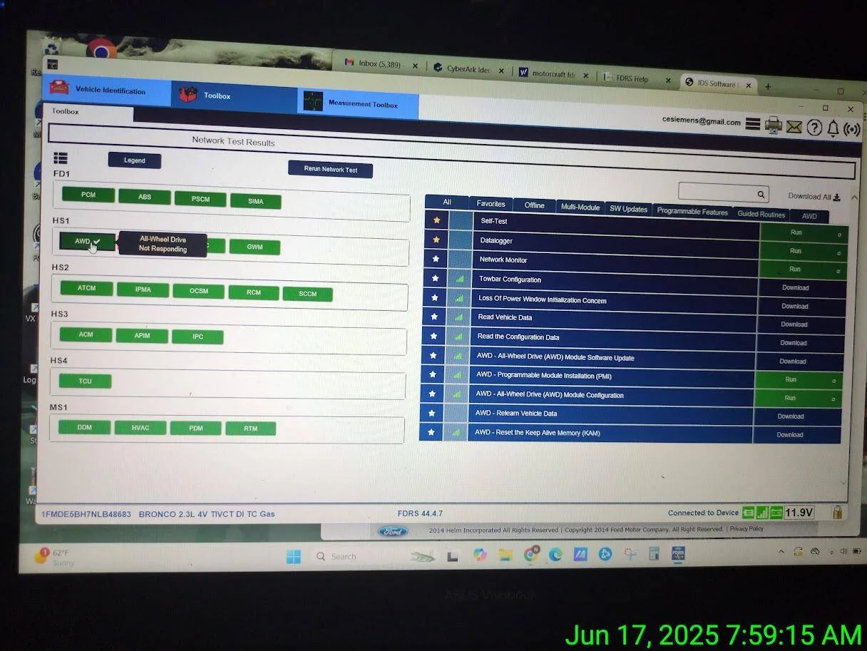 AWD Module Reprogramming issues and M190 to M210 swap information ...