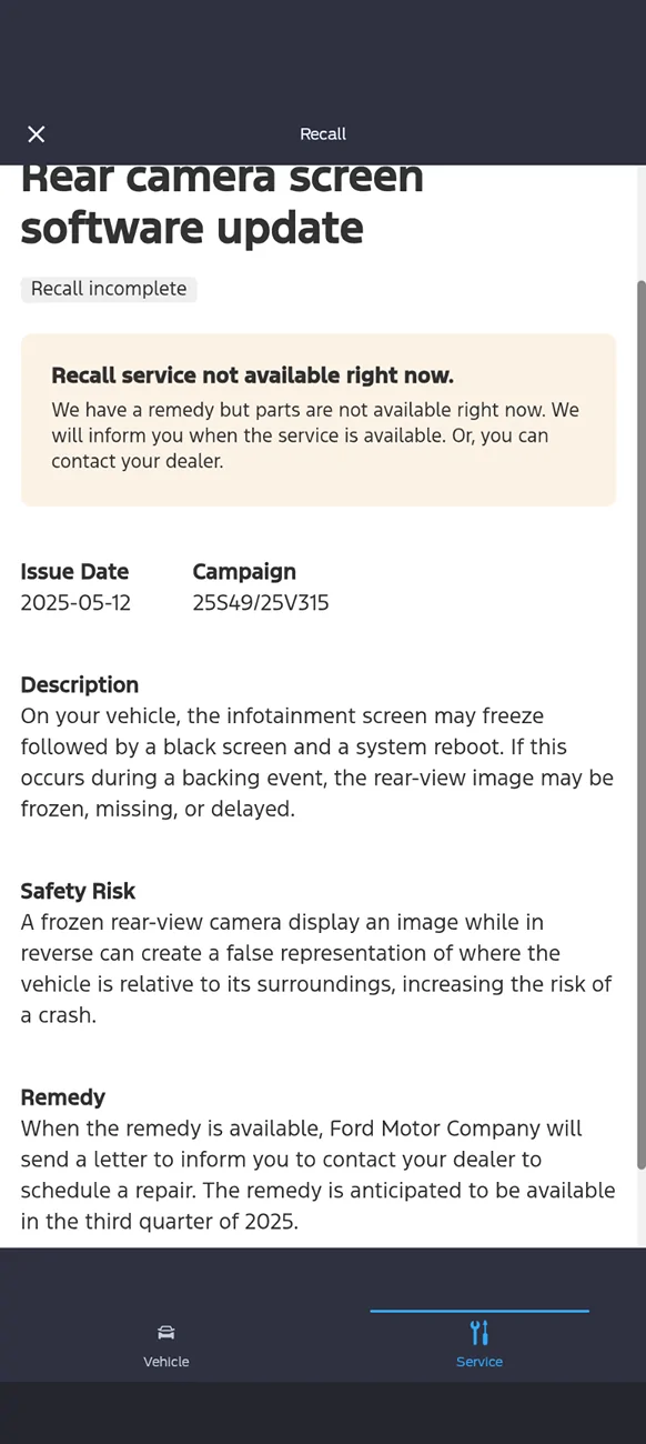 Bronco Raptor Stop Sale 25S49/25V315 (backup camera recall) | Bronco6G ...