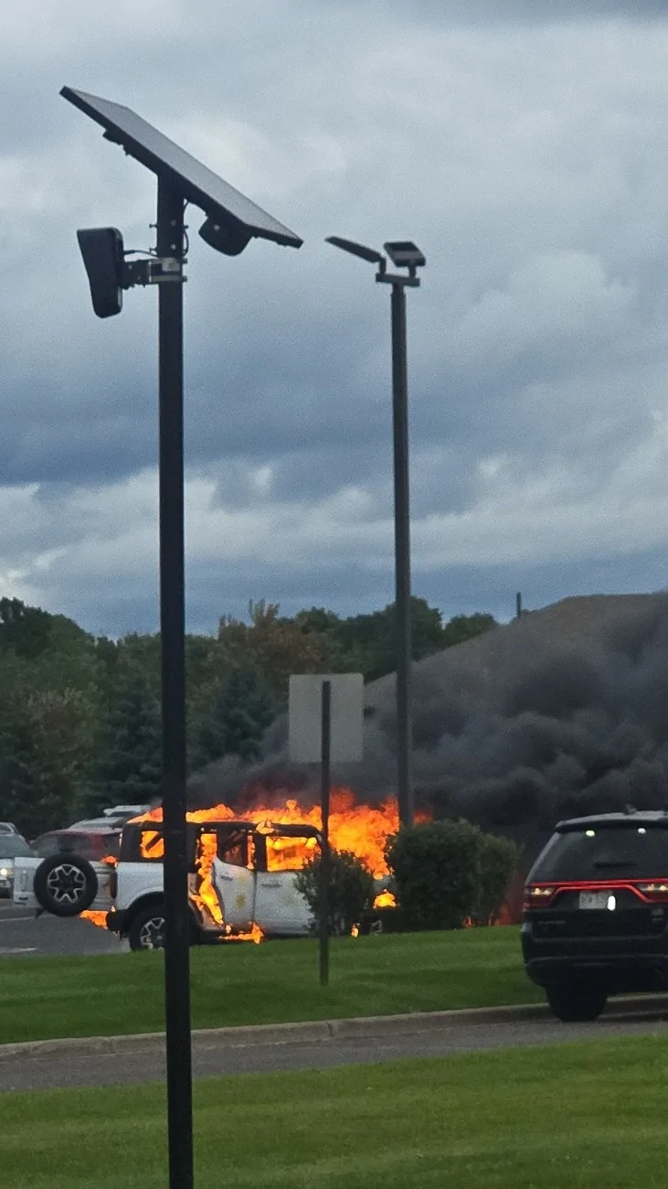 My 2025 Bronco Outer Banks caught on fire - burned down to shell ...