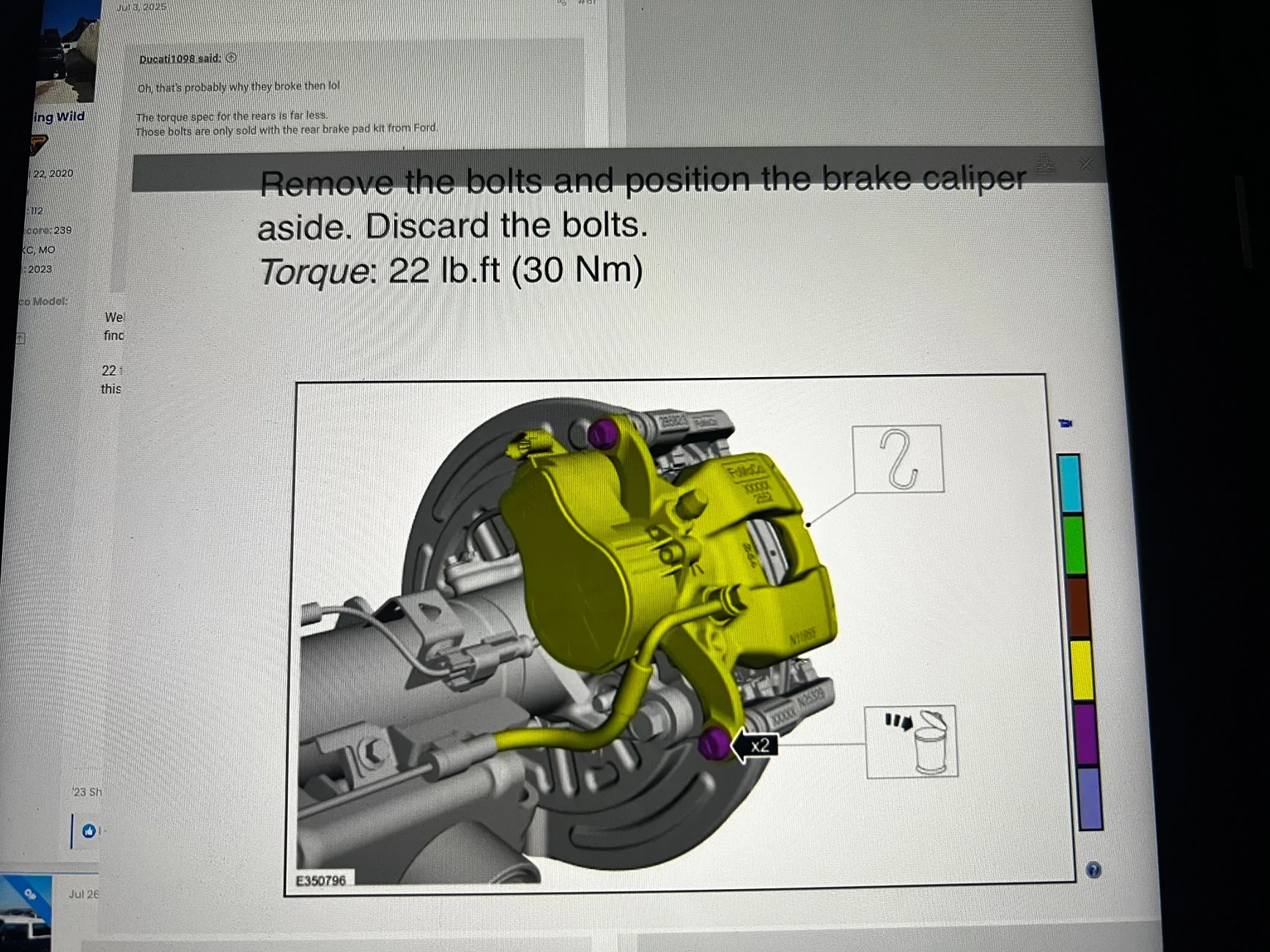 2.3 rear brake pad change how to ‘21 to ‘24 models. | Bronco6G - 2021 ...